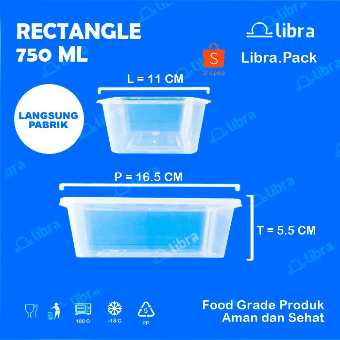 Jual 25 Pcs Thinwall 750 Ml Food Container Box Tempat Kotak Makan