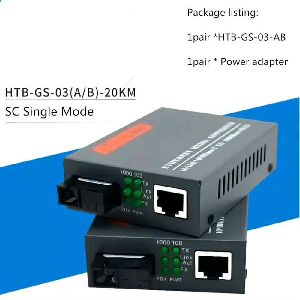 Jual Media Converter Netlink HTB-GS-03-AB Gigabit 1 Pasang Indonesia|Shopee Indonesia