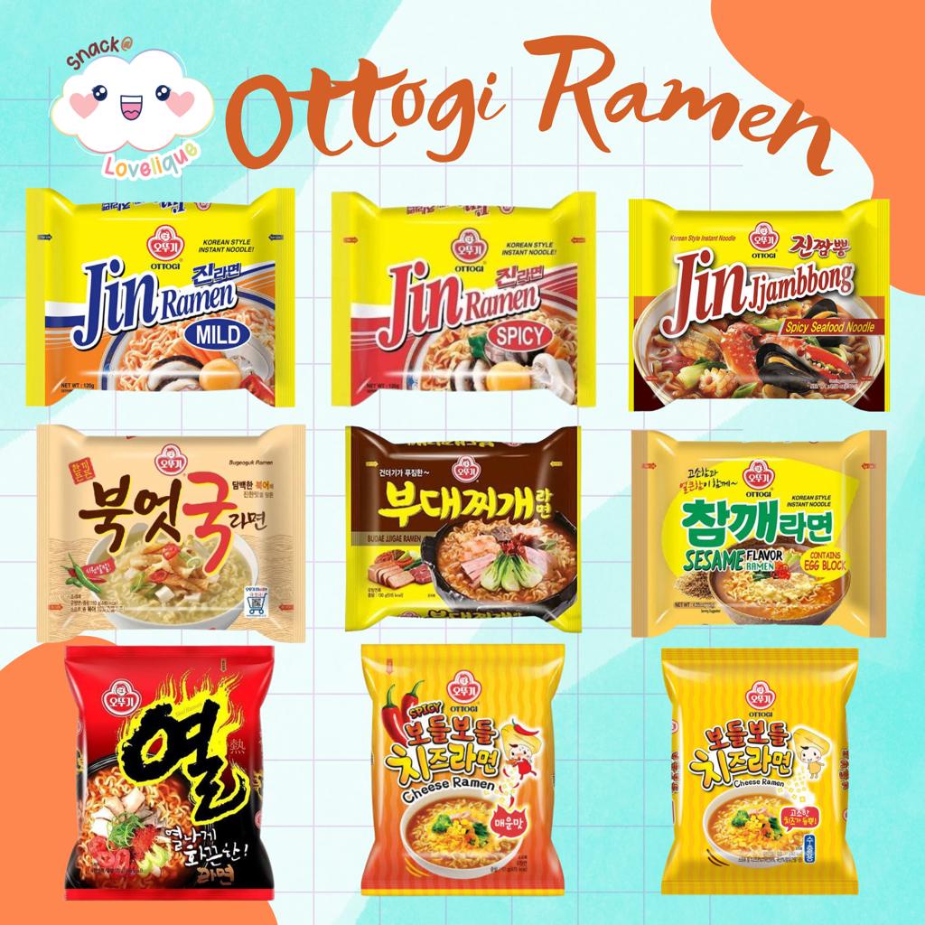 Jual Ottogi Jin Ramen - Ramen Korea - Mild / Spicy / Jjampong / Jjajang ...
