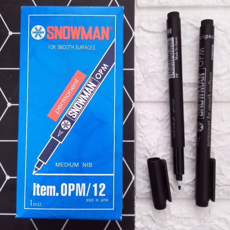 Jual Spidol Snowman OPM/12 Permanen (Warna Hitam) | Shopee Indonesia