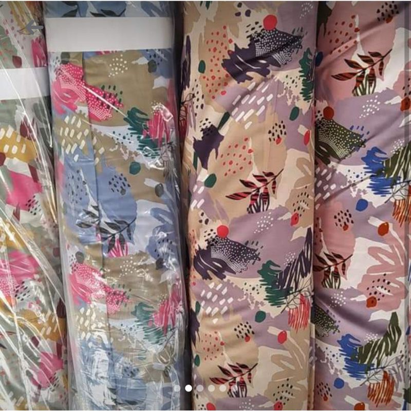 Jual KAIN KATUN RAYON MOTIF DAUN ABSTRAK | Shopee Indonesia