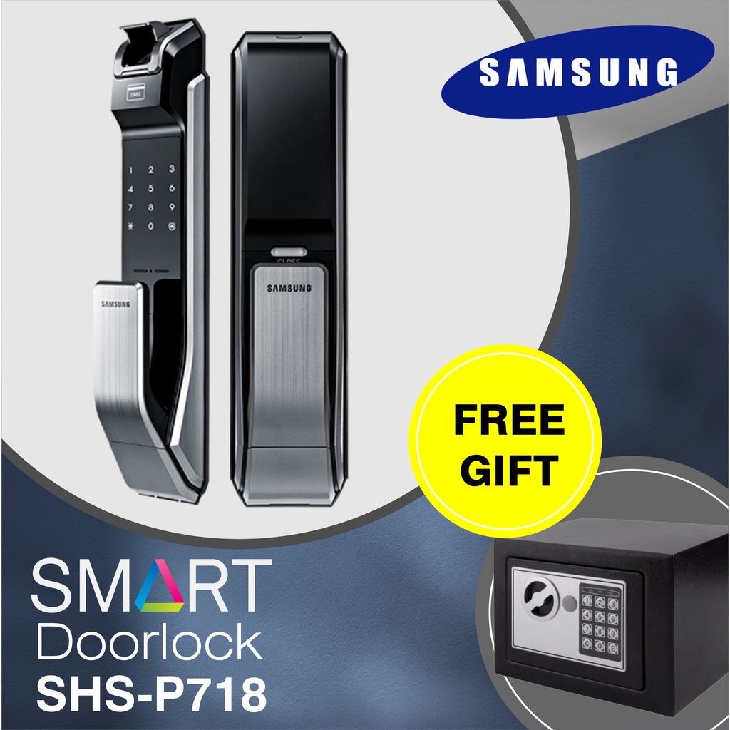 Jual SAMSUNG SHS-P718 Fingerprint & Push Pull Digital Lock ( Silver ) | Shopee Indonesia