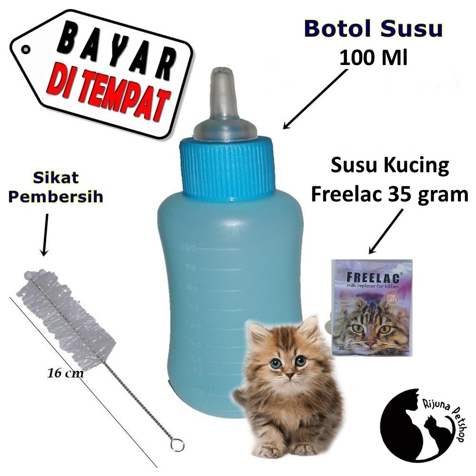 Jual Botol Susu Kucing Anjing 100 ML+ Sikat Botol + Susu Kucing Freelac ...