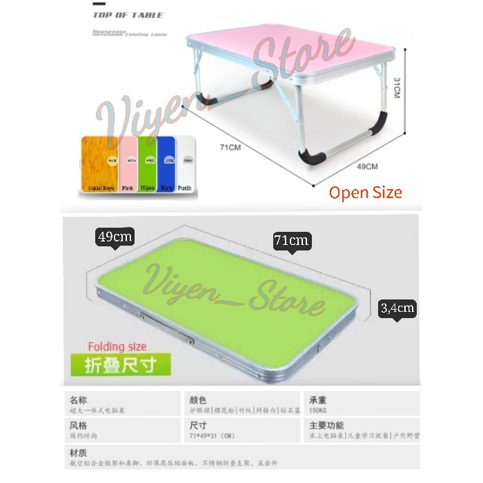 Jual Meja Laptop Aluminium Meja Belajar Mini Portable Meja Multifungsi ...