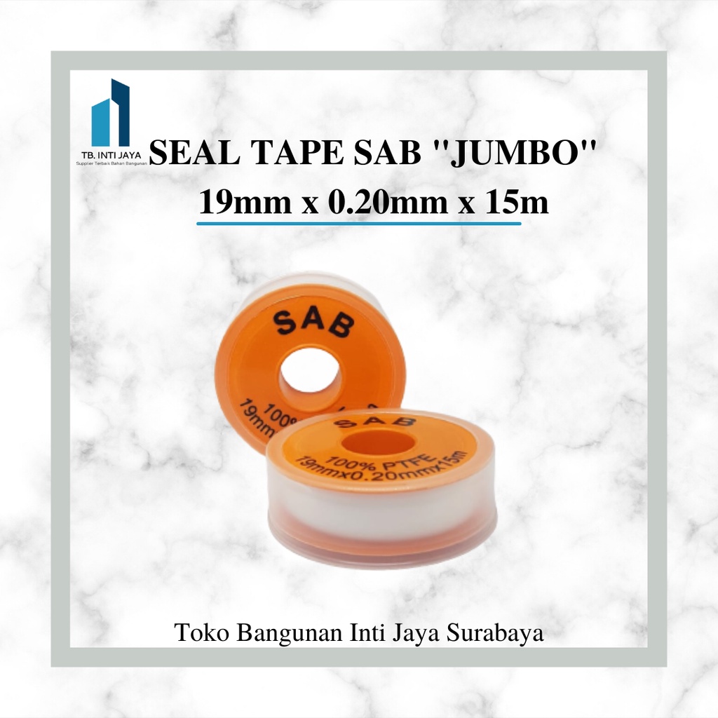 Jual SEAL TAPE "SAB" JUMBO 19MM X 0,20MM X 15 M seal tape lakban pvc ...