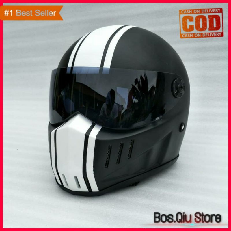 Jual HELM CUSTOM CLASSIC SIMPSON BANDIT CRYSTAL OUTER VISOR MOTIF 3 ...