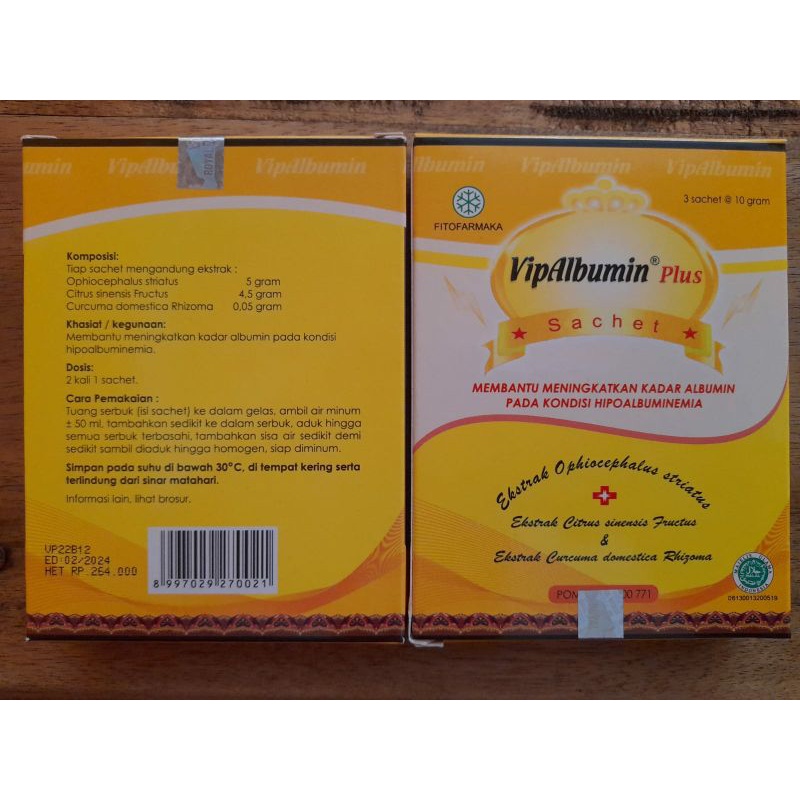 Jual VIPALBUMIN PLUS sachet ekstak ikan gabus ( isi 3 sachet @ 10 gram ...