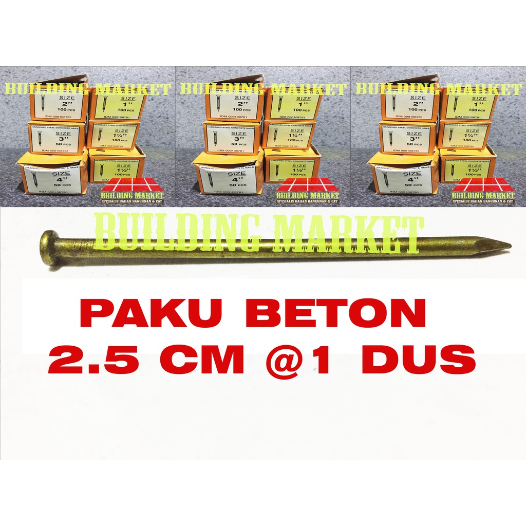 Jual PAKU BETON TEMBOK PAKU BAJA PAKU BETON DAIWA 2.5 CM 1 INCH @1 DUS ...