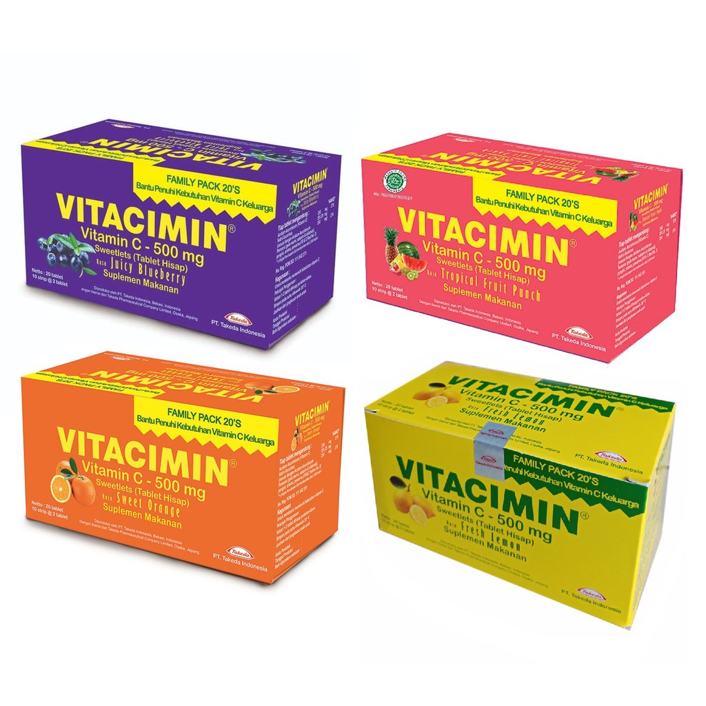 Jual VITACIMIN 500 MG 1 TABLET HISAP Berbagai Varian Rasa HALAL Vitamin ...