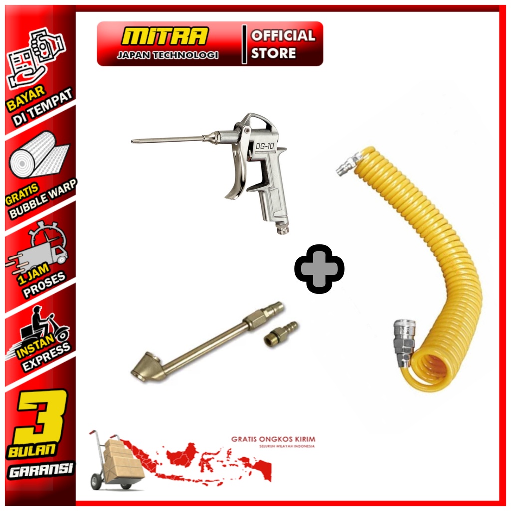 Jual Iwa Tools Paket Alat Service 3in1 Selang Angin Kompresor Recoil ...