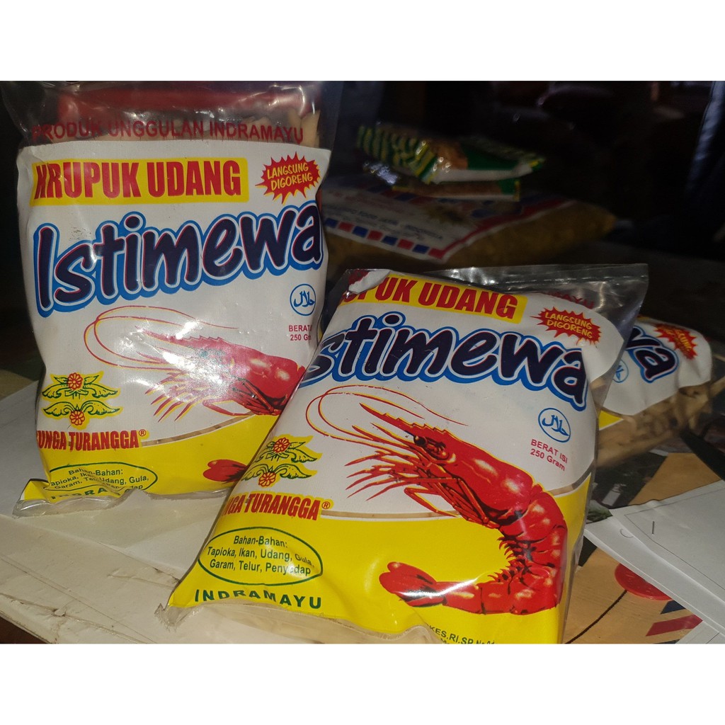 Jual KERUPUK UDANG STIK MERK BUNGA TURANGGA KEMASAN 250 GR | Shopee ...