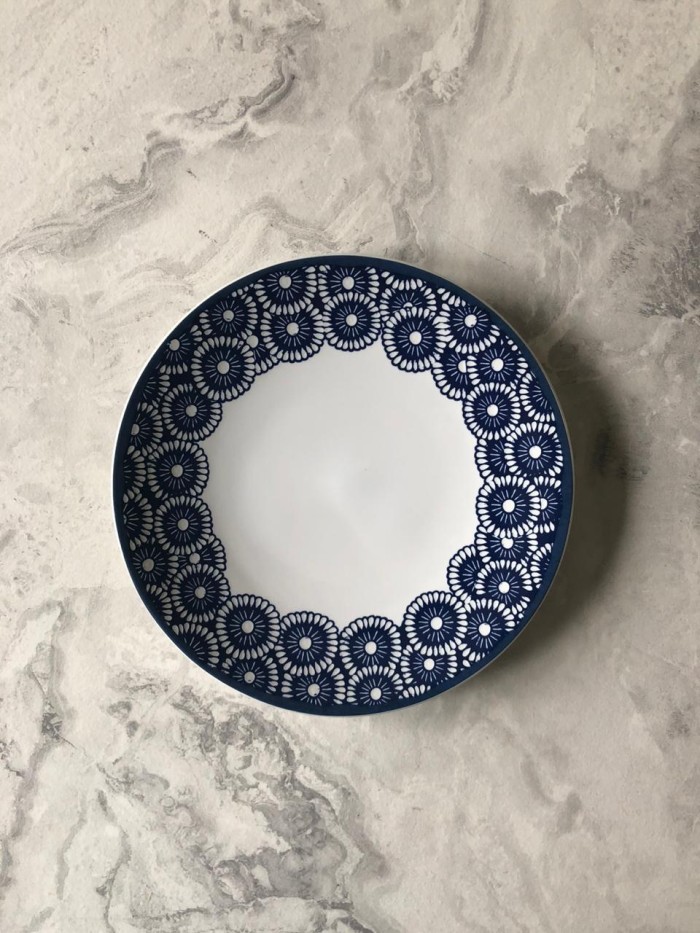 Jual Piring Keramik Motif Sun Royal Blue Premium Diameter 16 cm ...