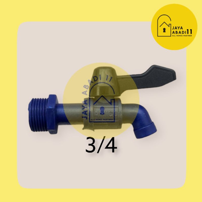 Jual Kran Air PVC AMICO ukuran 3/4 / Keran Air PVC Valve Kuningan AMICO ...