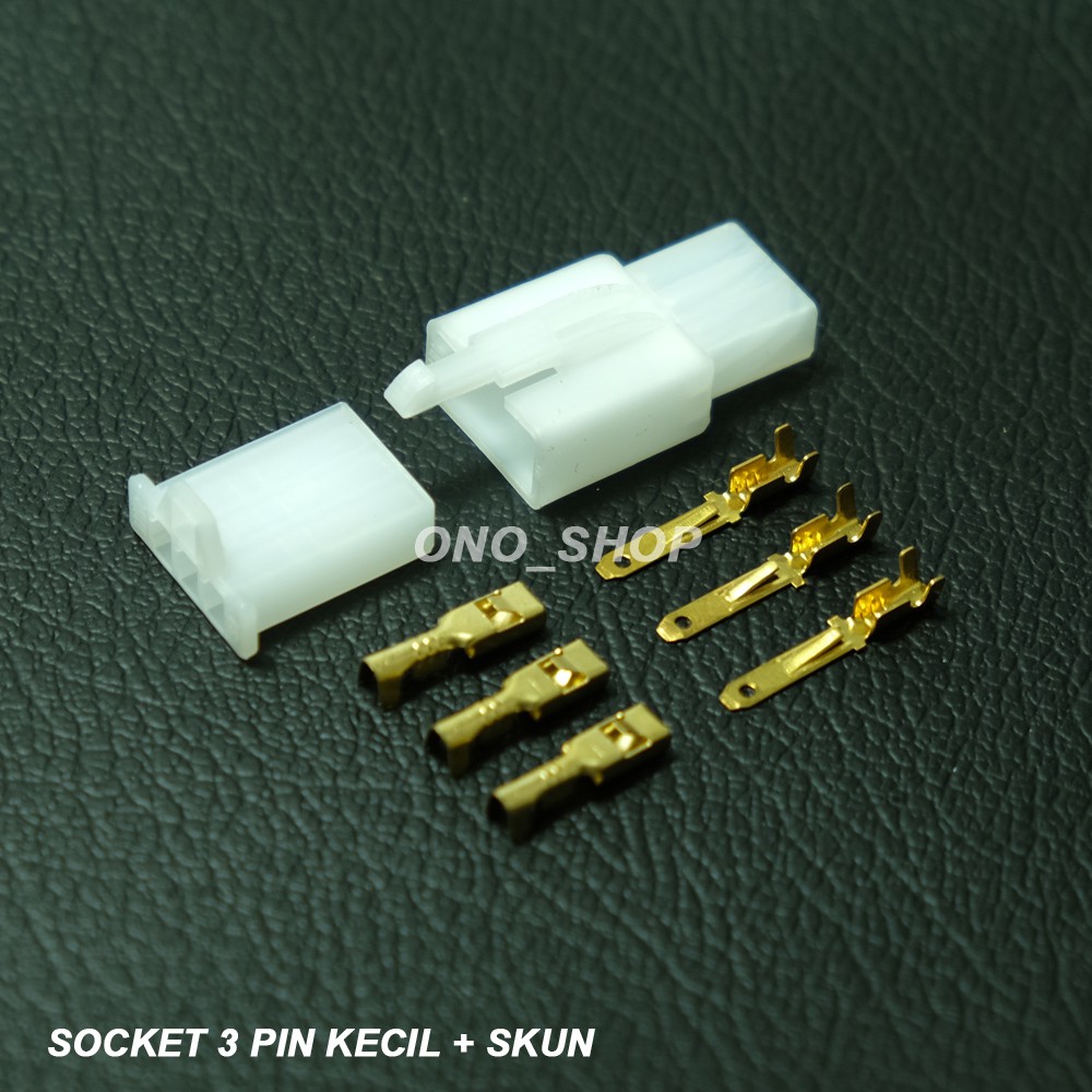 Jual Socket Kabel 3 Pin Kecil ( Set + Skun ) | Shopee Indonesia