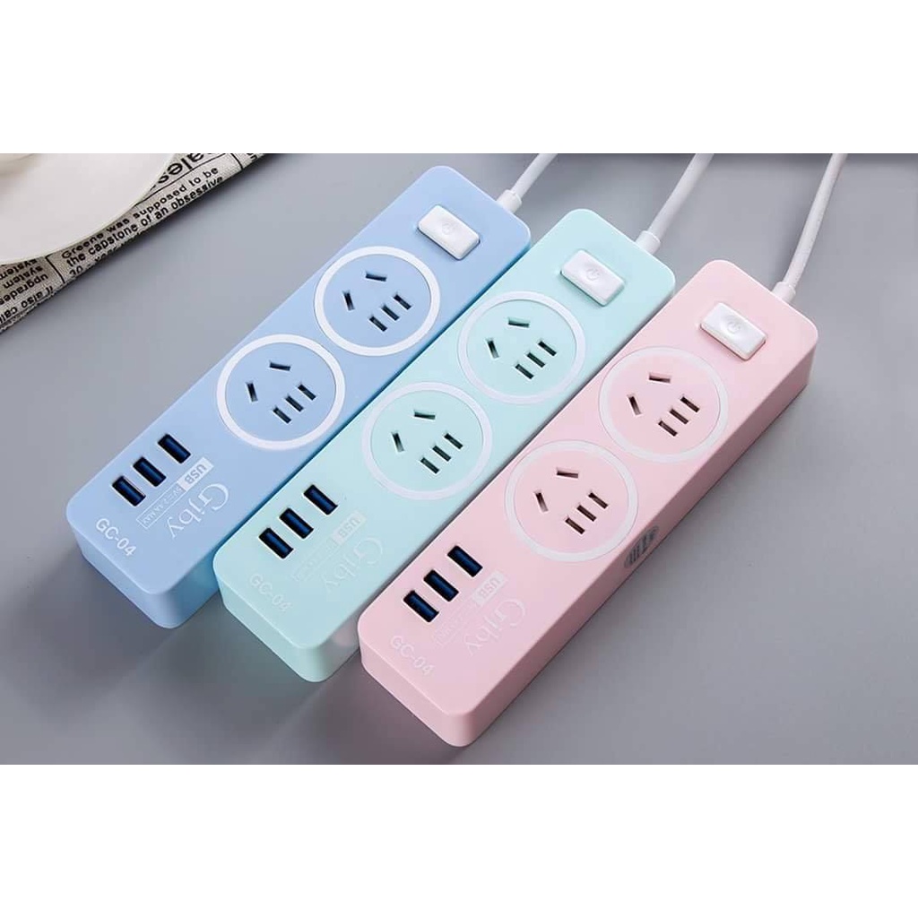 Jual Stop Kontak GJBY GC-04 Multiple Smart Socket 3 USB 2 Colokan ...