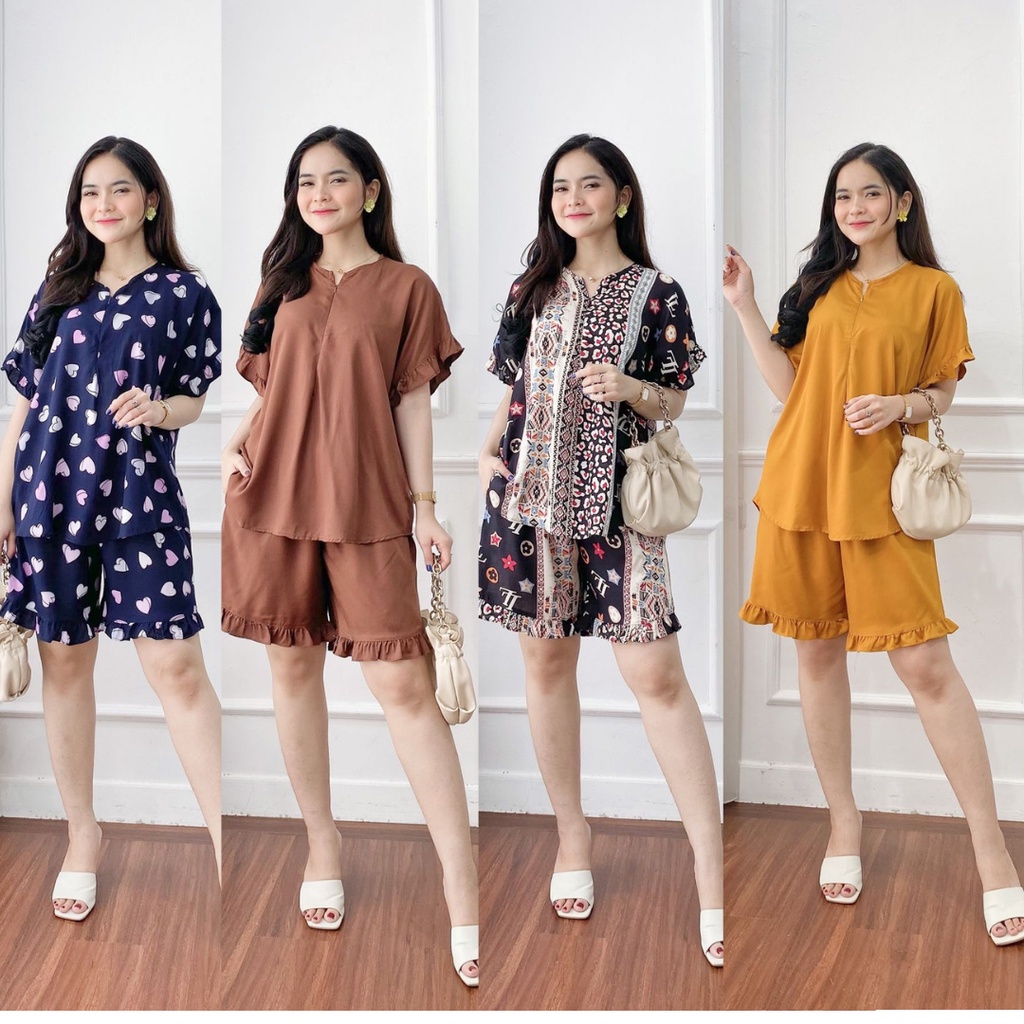 Jual MINI SET CHERRY BAJU SET PIYAMA PENDEK BAJU TIDUR PAKAIAN TIDUR ...