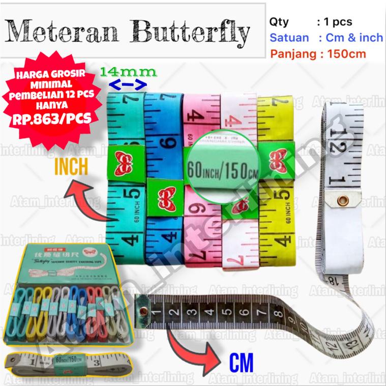 Jual Meteran Kain bahan Baju Badan 150cm / 60 inch Butterfly | Meteran ...