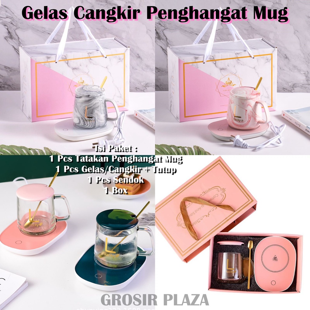 Jual Gelas Set Keramik Cangkir set Lengkap Dengan Alat Pemanas Premium ...