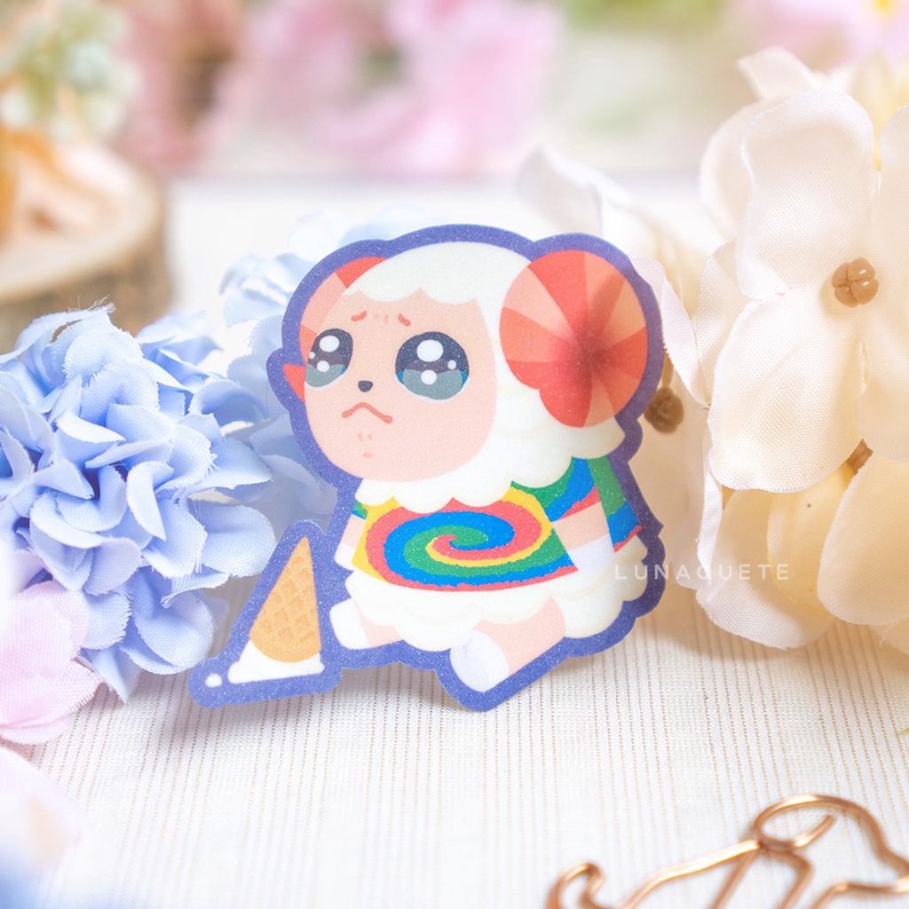 Jual Dom ACNH Animal Crossing Cute Glitter Laminated Vinyl Sticker ...