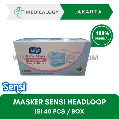 Jual Sensi Masker Headloop Hijab Jilbab 3 Ply isi 40 Pcs | Shopee Indonesia