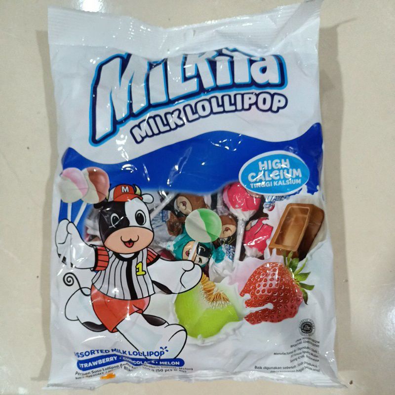 Jual PERMEN MILKITA MILK LOLIPOP MAKANAN RINGAN CANDY STRAWBERRY MELON ...