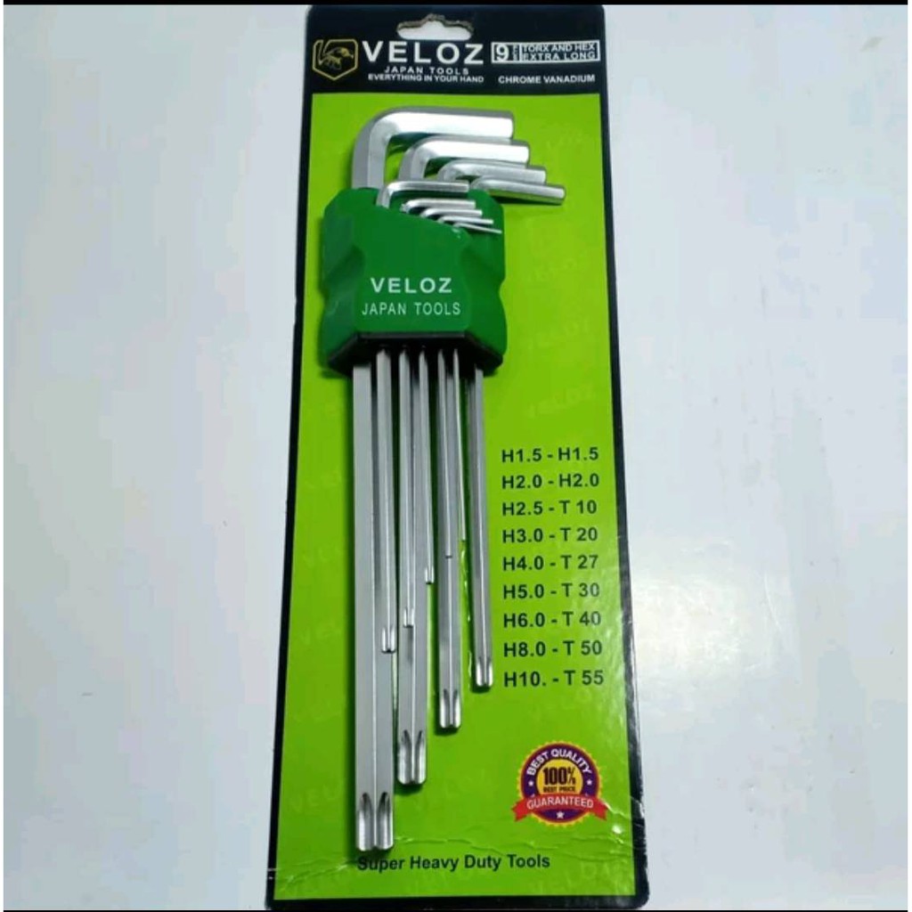 Jual Kunci L Set Kombinasi 9 pcs Kunci L Bintang Combination Hex Key Kunci L Combinasi Extra ...