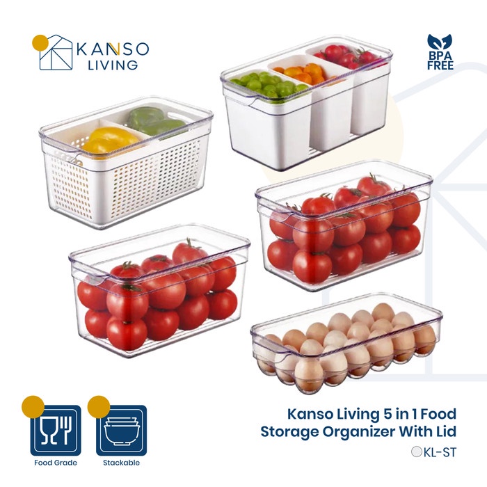 Jual Kanso Living 5 in 1 Kontainer Penyimpanan Makanan Storage Box ...