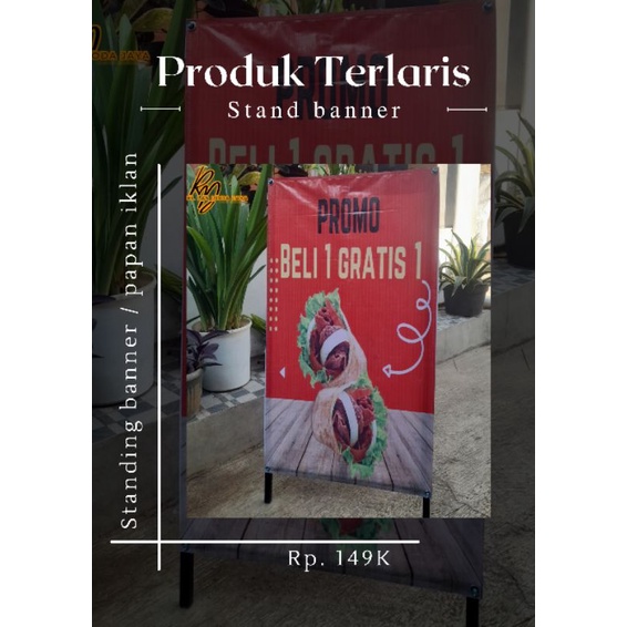 Jual stand banner besi / papan iklan / standing banner / papan iklan ...