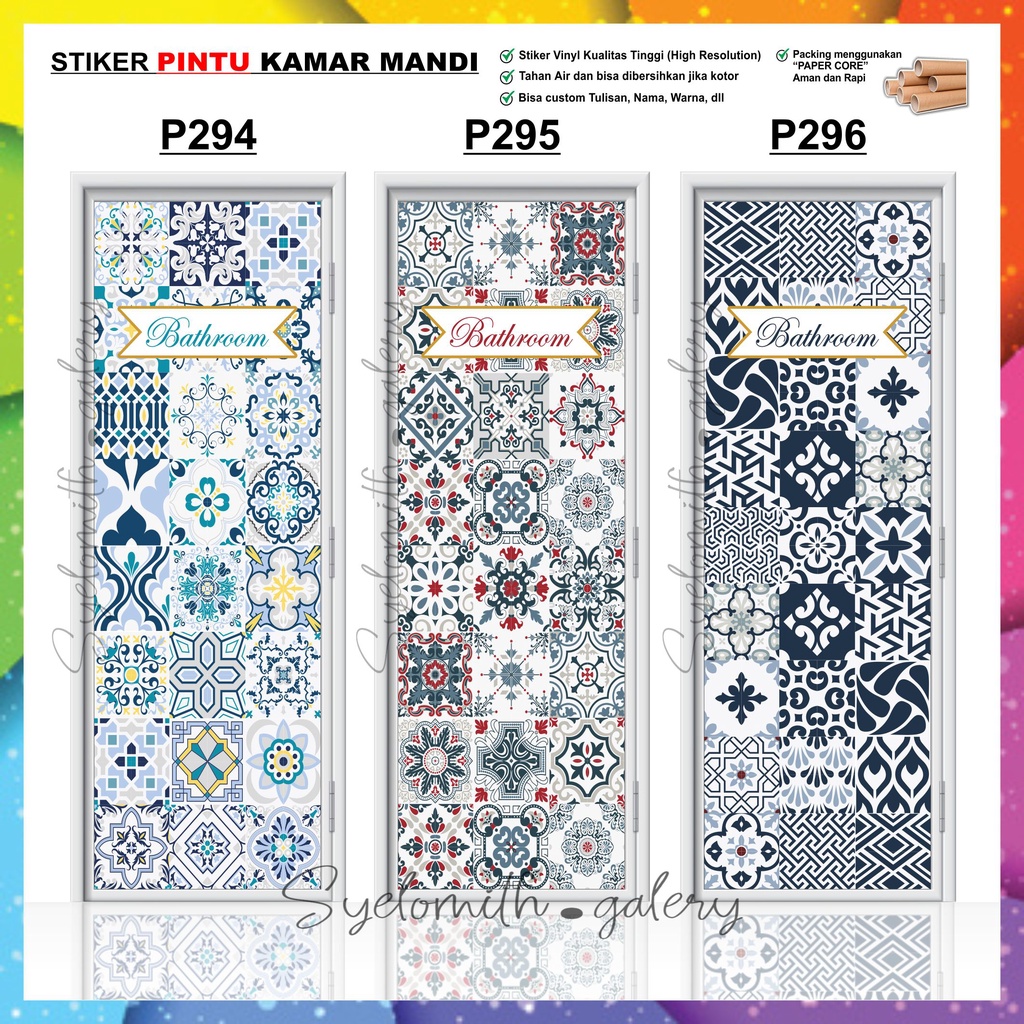 Jual WALLPAPER STICKER KAMAR MANDI MOTIF MEDITERANIAN - WALLPAPER PINTU ...