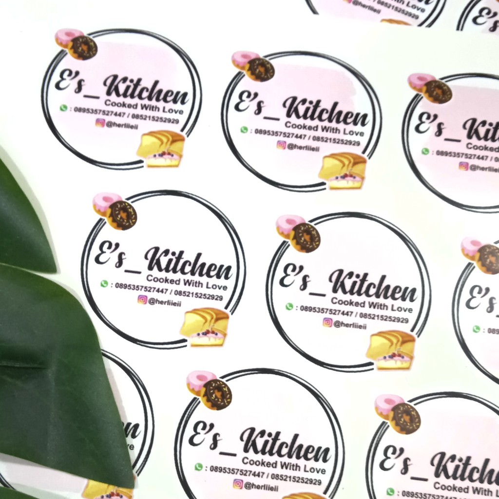 Jual Cetak stiker label Kemasan Makanan 8x8 cm custom bahan Vynil ...