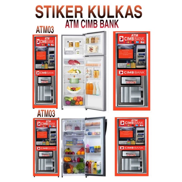 Jual Stiker kulkas pilihan 1 atau 2 pintu motif ATM CIMB NIAGA | Shopee ...