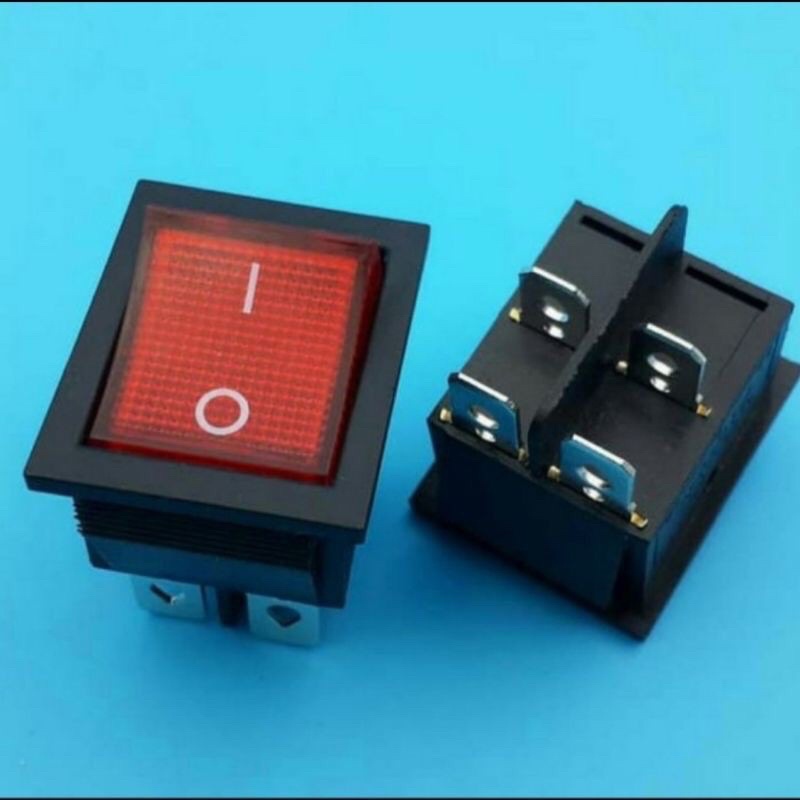 Jual saklar on off lampu besar kaki 4 pin merah switch | Shopee Indonesia
