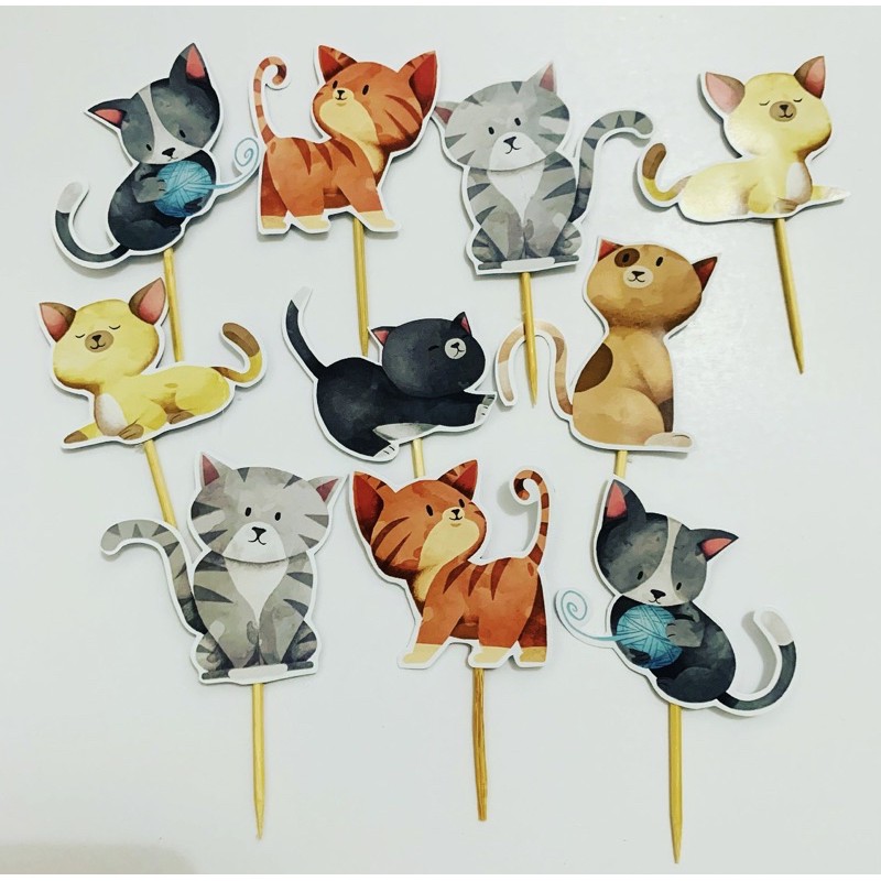 Jual Meong Meong Cute / Kucing Lucu Topper Cupcake Birthday / Hiasan ...