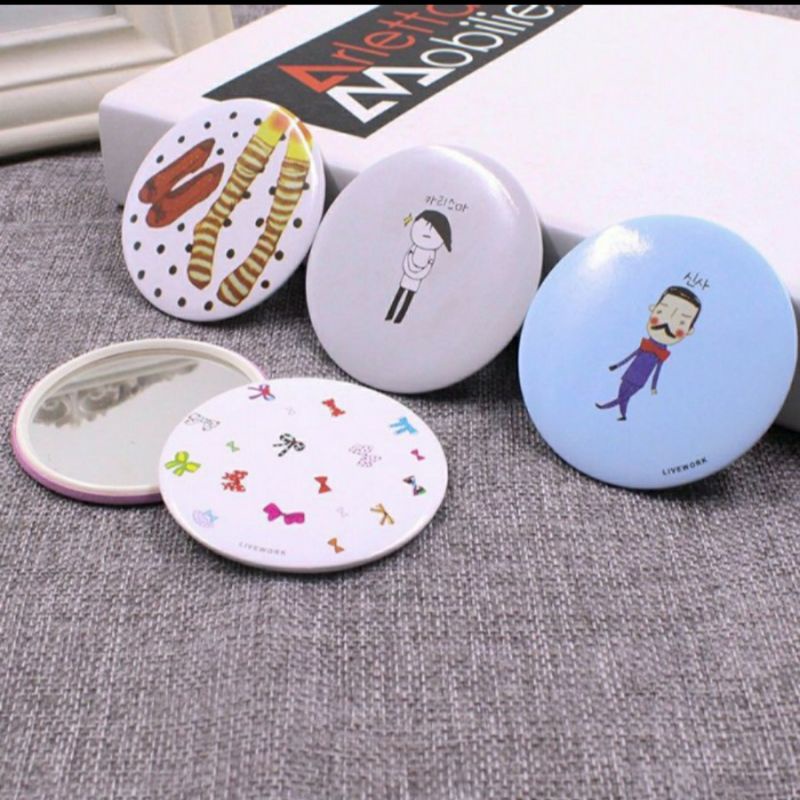 Jual kaca cermin minimalis bulat / cermin mini / cermin saku / cermin ...