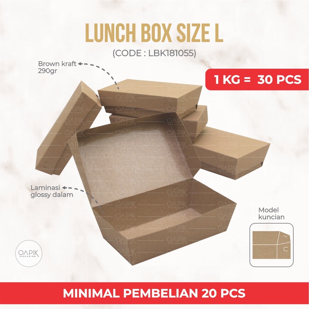 Jual LUNCH BOX L, Kemasan Makanan, Packaging Makanan, Dus Makanan, Dus ...