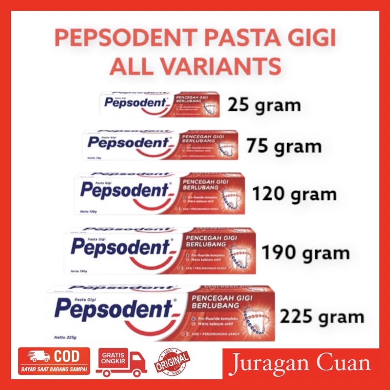 Jual PEPSODENT ODOL / PASTA GIGI 75 GR / 120 GR / 190 GR / 225 GR ...