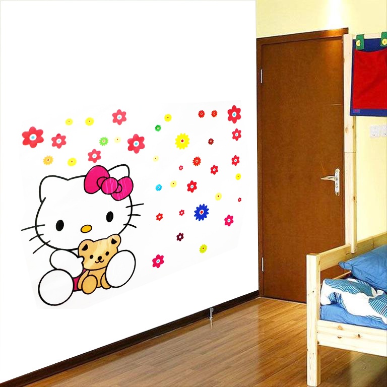 Jual METH HK002 BIG HELLO KITTY JUMBO 60X90 WALLSTICKER WALLSTIKER ...