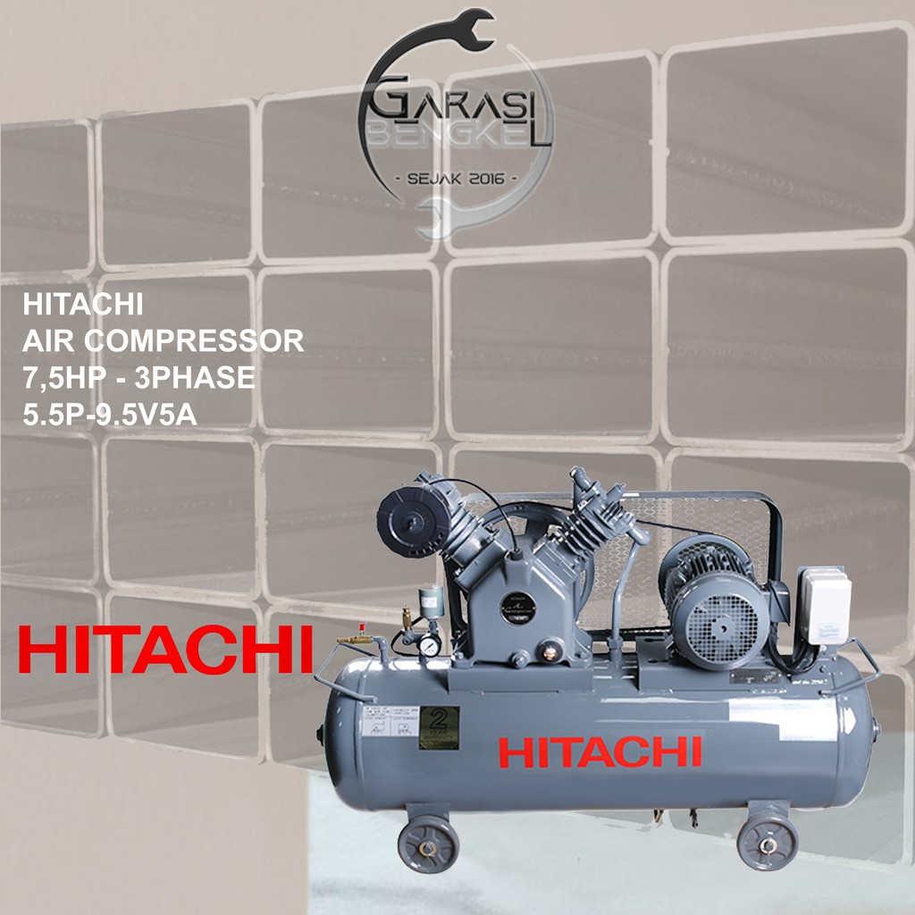 Jual Kompresor Angin Hitachi Air Compressor 7,5Hp 3 Phase 5.5P-9.5V5A | Shopee Indonesia