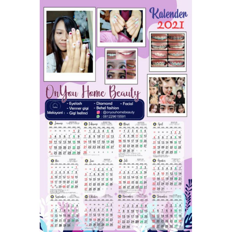 Jual Kalender foto custom 1 lembar 12 bulan | Shopee Indonesia