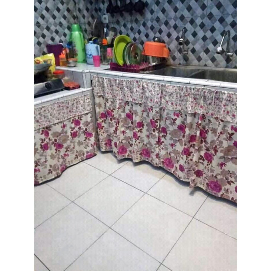 Hordeng dapur , gorden dapur ukuran 100x75 / hordeng kolong | Shopee ...