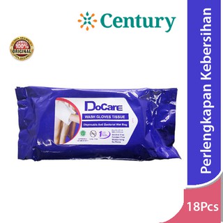Jual Docare Wash Gloves Disposable 18's / washlap tissue / tisu basah ...