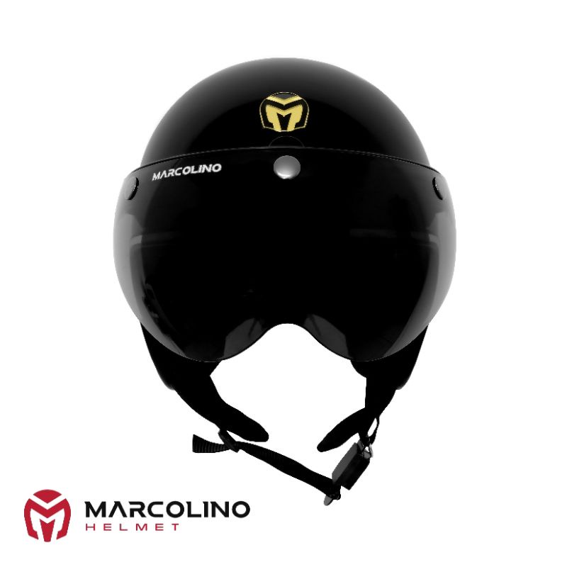 Jual Helm Bogo Retro Marcolino Classic Edition Black Glossy SNI Half ...