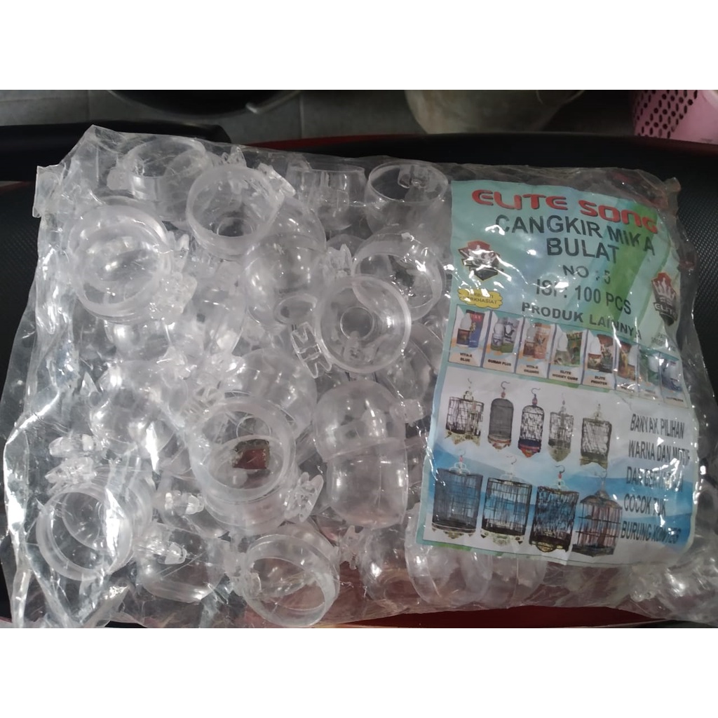 Jual Cangkir Burung Mika Bulat No.5 Elite Song ( Isi 100pcs) | Shopee ...
