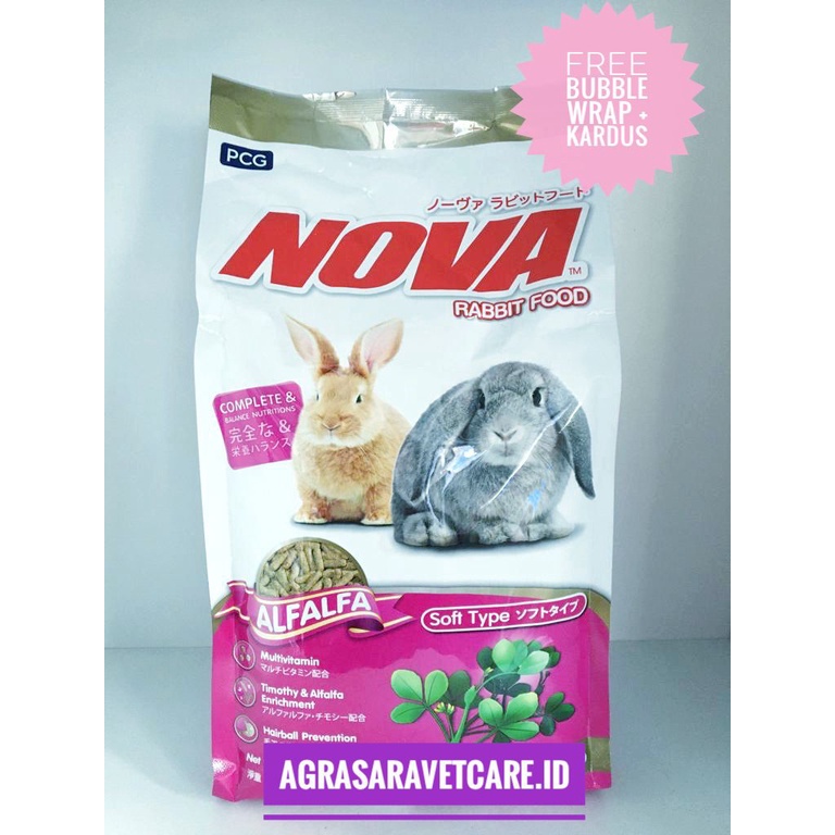 Jual NOVA Rabbit Food 1kg (FRESHPACK)- Makanan Pakan Kelinci | Shopee ...