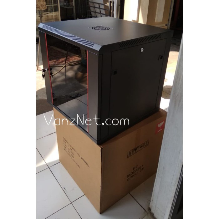 Jual rak server 12u depth 600mm single door rak audio wallmount rack ...