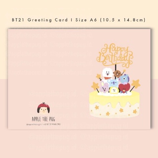 Jual BTS BT21 Birthday Greeting Card / Kartu Ucapan Ultah & Sticker ...