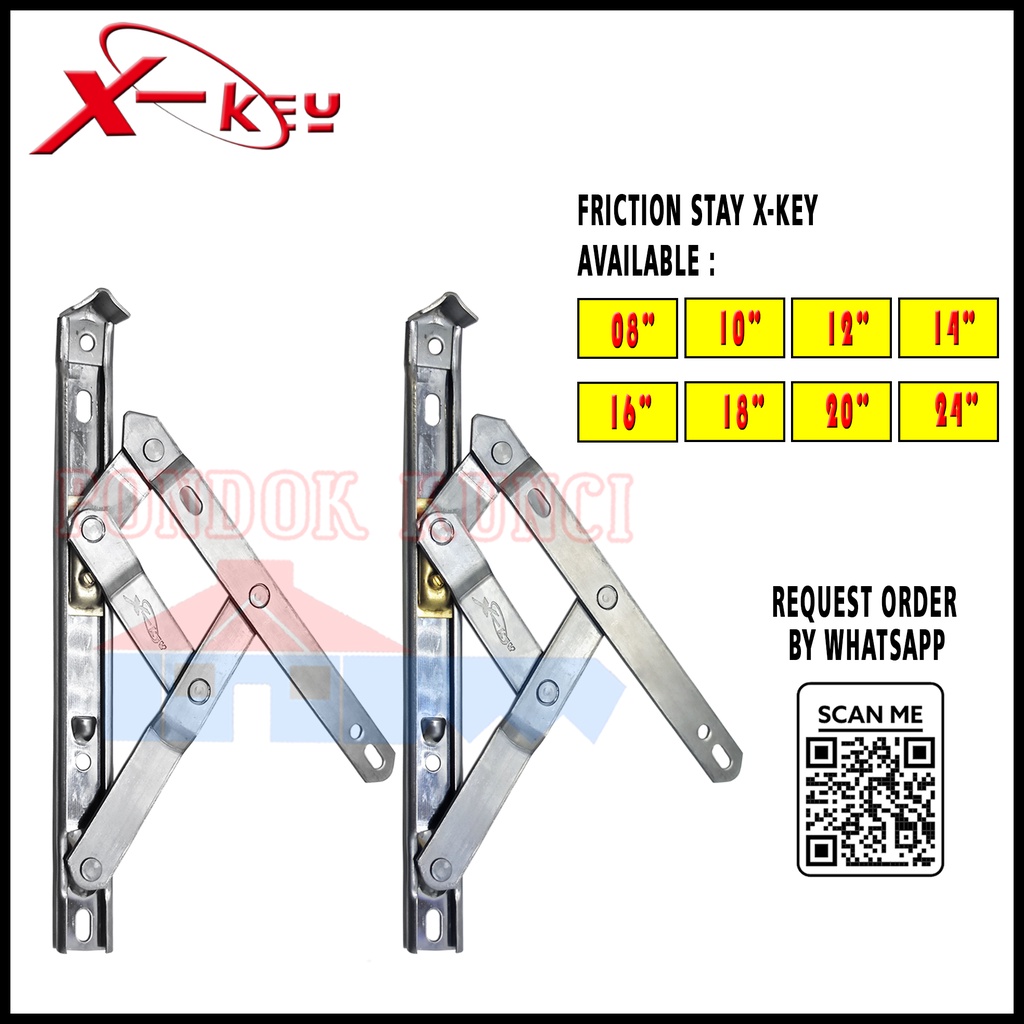 Jual Engsel Jendela Casement Friction Stay X-Key 10" Inch (25 Cm ...
