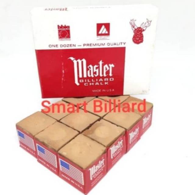 Jual Master Chalk USA - 12 Piece Billiard Chalk - Kapur Biliar - Gold ...