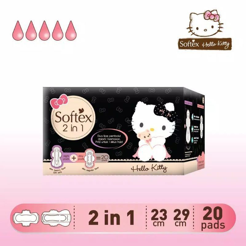 Softex Comfort Slim Pembalut 2 in 1 - pembalut wanita 2 ukuran 23 cm&29 ...