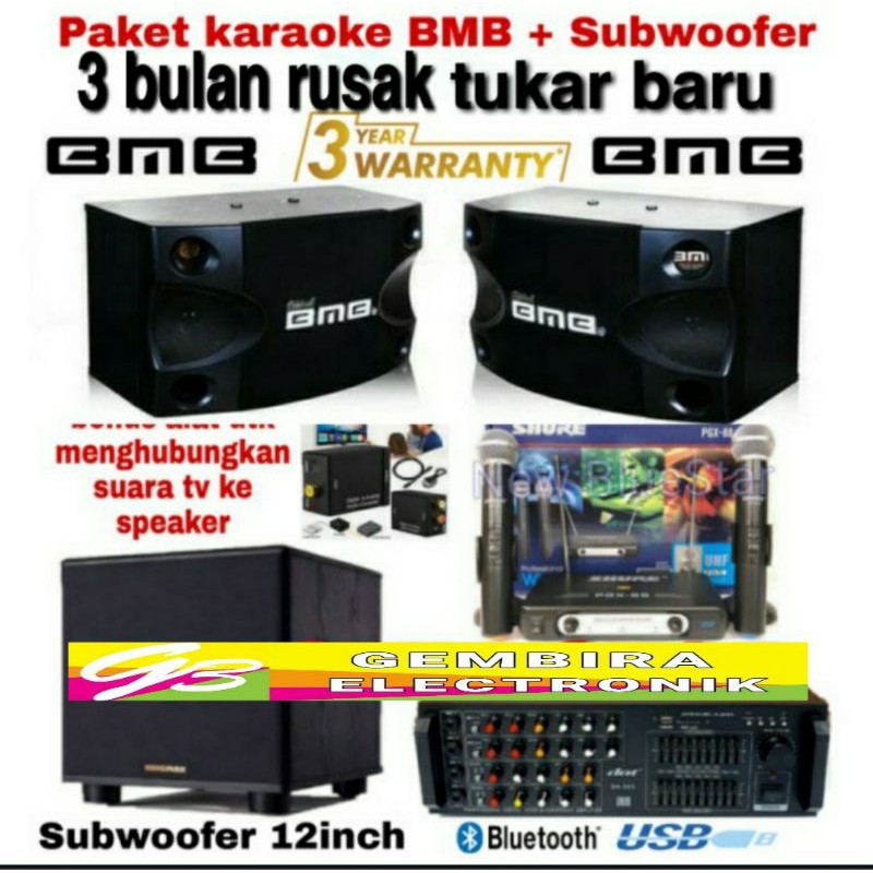 Jual Paket karaoke BMB full set subwoofer Original Bluetooth garansi resmi 3 tahun | Shopee ...